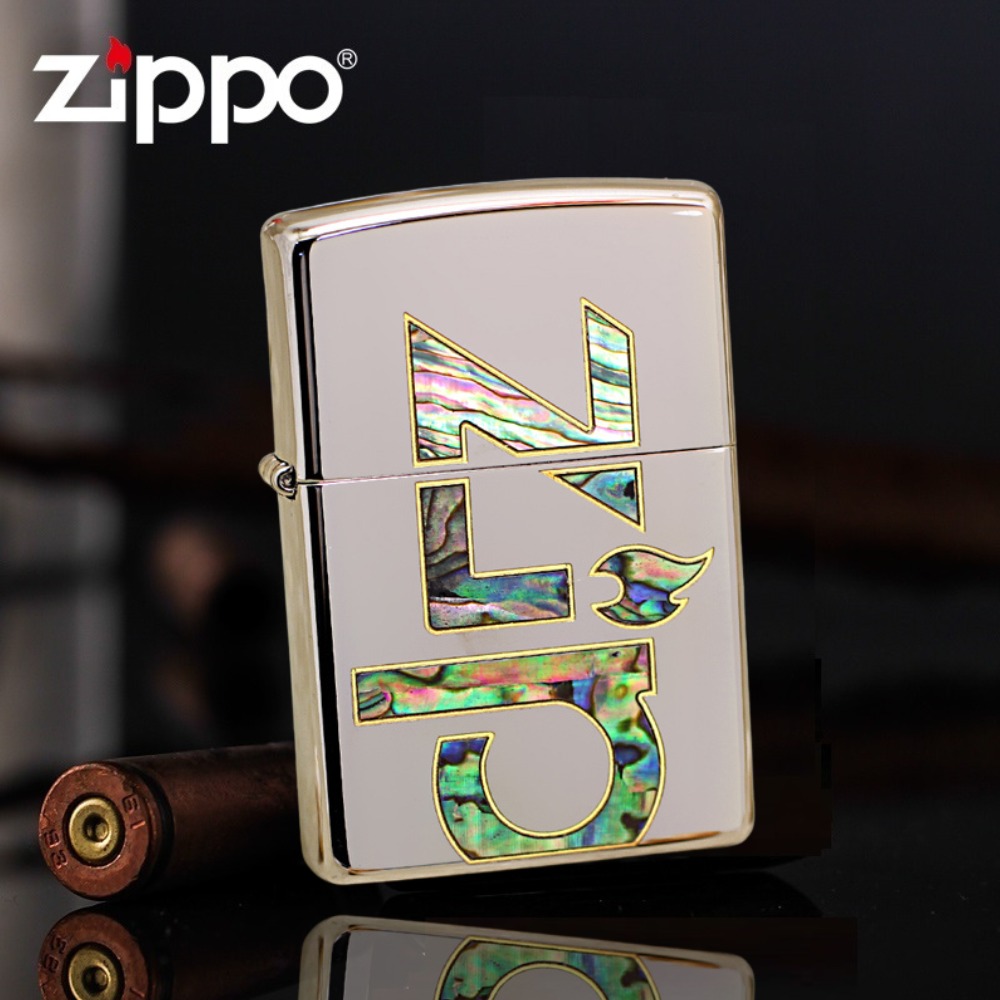 Green Inlay Shell Logo Trademark Zippo Lighter, Hobbies & Toys ...