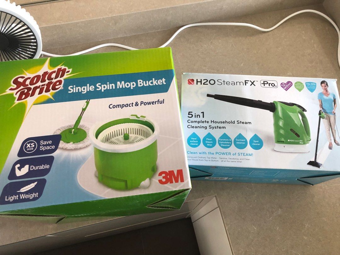 H20 SteamFX Pro & Single Spin Mop, Furniture & Home Living, Cleaning ...