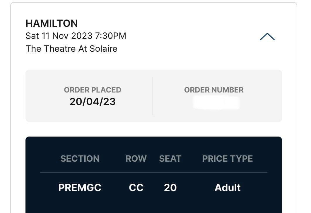 Hamilton in Manila - VIP PremGC Ticket, Tickets & Vouchers, Event ...