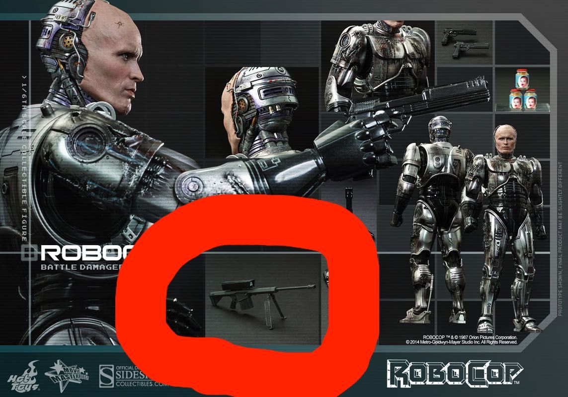 Hottoys Robocop Cobra Assault Cannon figure 1/6 Barrett M82 long-range ...