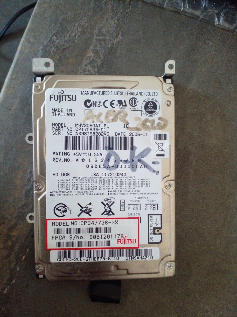 IDE hard disk for legacy laptop, Computers & Tech, Parts & Accessories ...