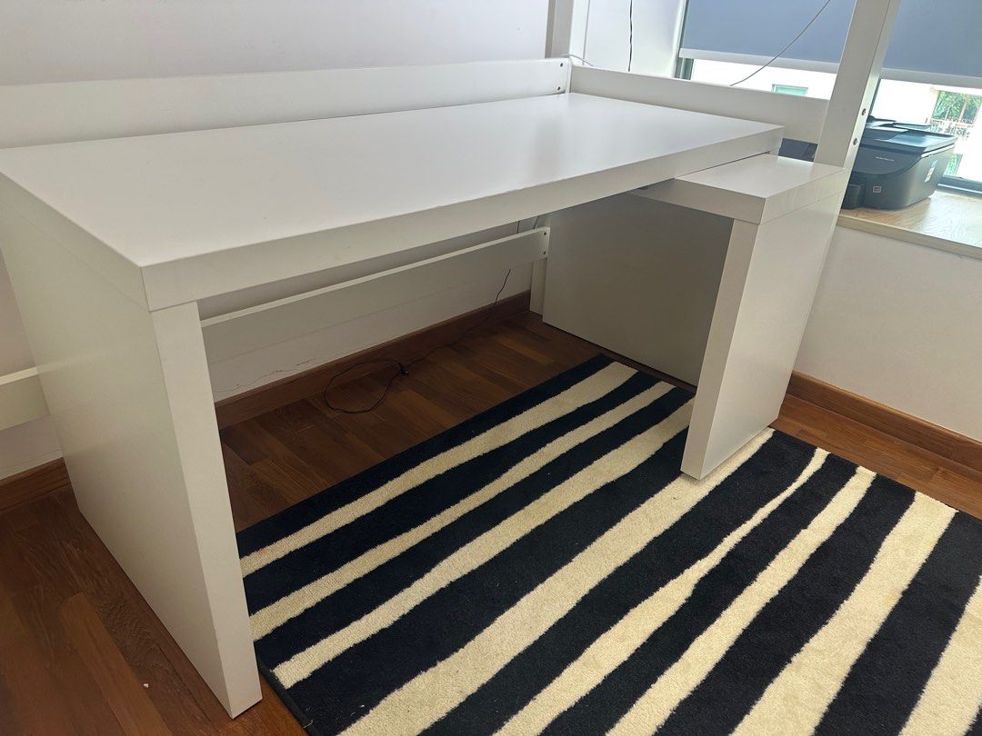 IKEA MALM Desk with pull-out panel, 151x65cm, Furniture & Home Living ...