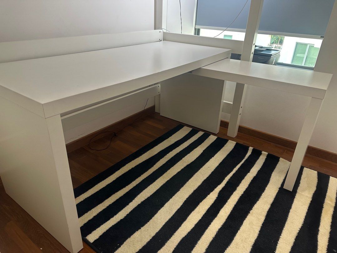 IKEA MALM Desk with pull-out panel, 151x65cm, Furniture & Home Living ...