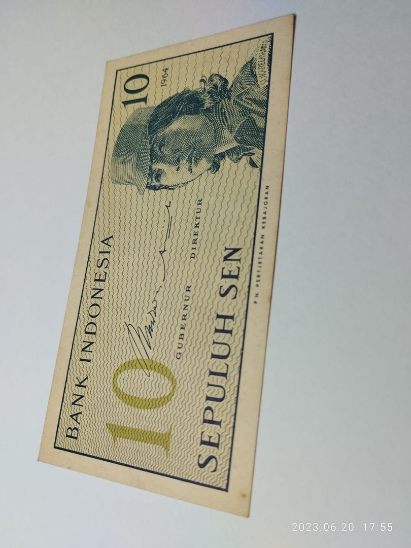 Indonesian 10 Sen Banknote Paper Money Bill - 1964, Hobbies & Toys, Memorabilia & Collectibles ...