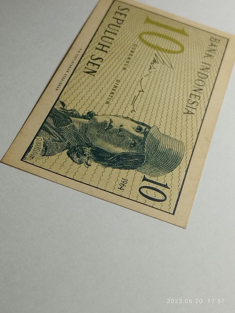 Indonesian 10 Sen Banknote Paper Money Bill - 1964, Hobbies & Toys, Memorabilia & Collectibles ...