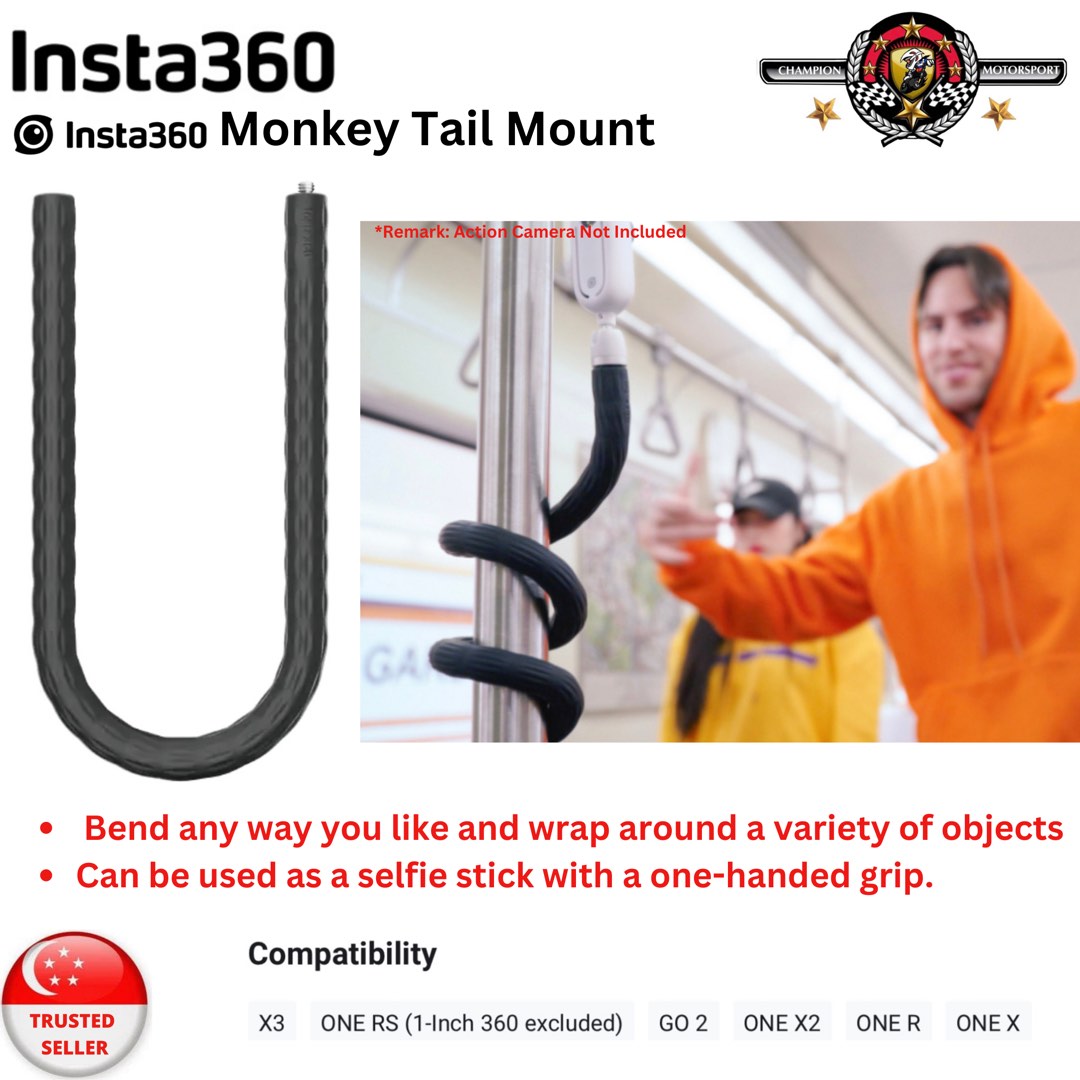 Insta360 Monkey Tail Mount, Photography, Photography Accessories, Tripods & Monopods on Carousell
