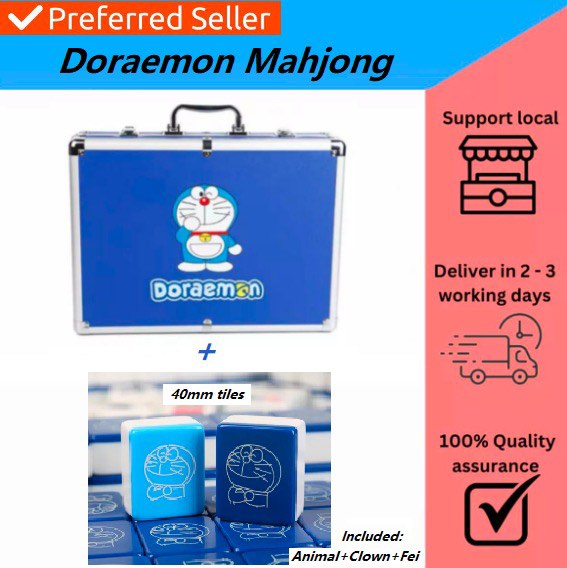 Instock SG Doraemon Mahjong Set with Animals+Fei+Clown ( Mahjong ...