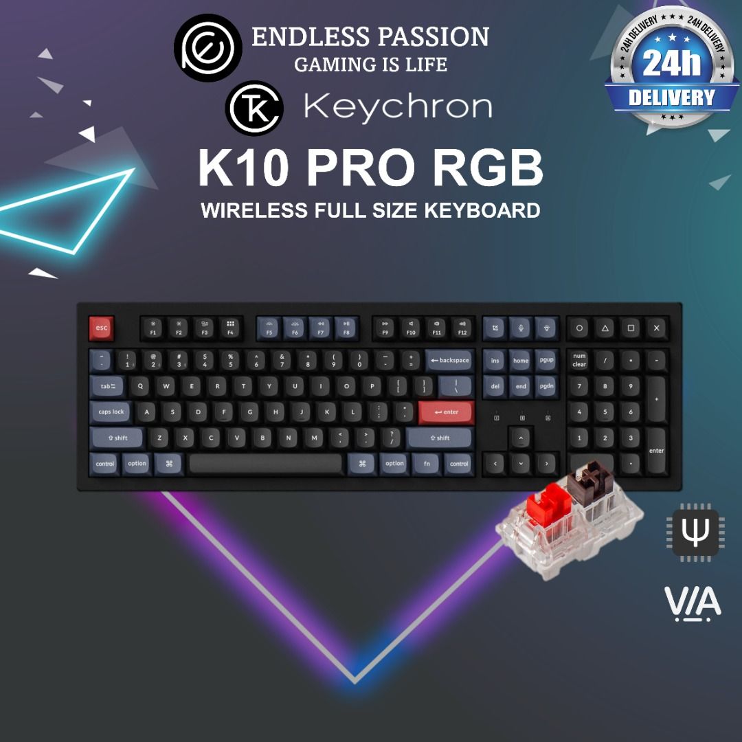 Keychron K10 Pro QMK/VIA Wireless Mechanical Keyboard - Available in ...