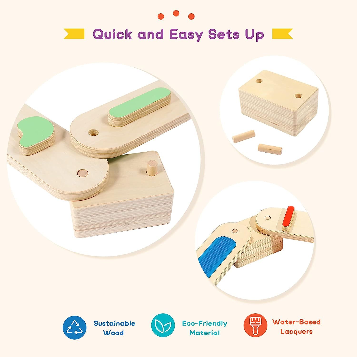 Kids Balance Beam Wooden, Stepping Stones, Montessori Toys for 3+ Year ...