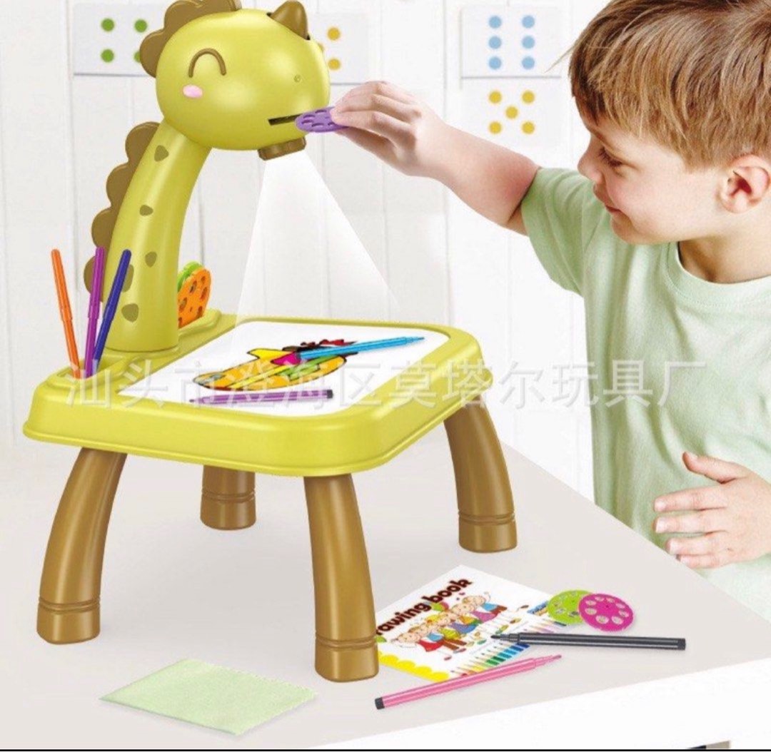 Kids Children Drawing Table 2 in 1 with Projector Dinosaur Design Great ...
