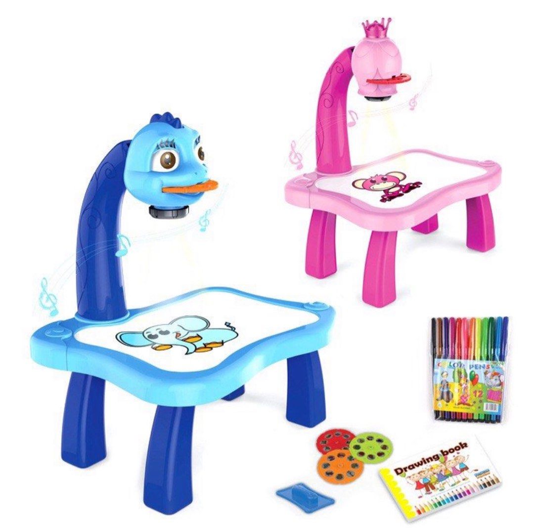 Kids Children Drawing Table 2 in 1 with Projector Dinosaur Design Great ...