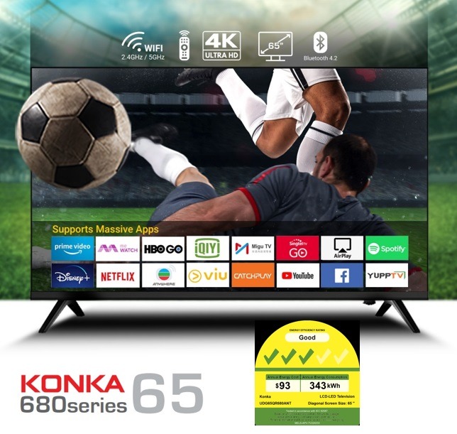 Konka 65QR680 65inch UHD Android LED TV, TV & Home Appliances, TV ...