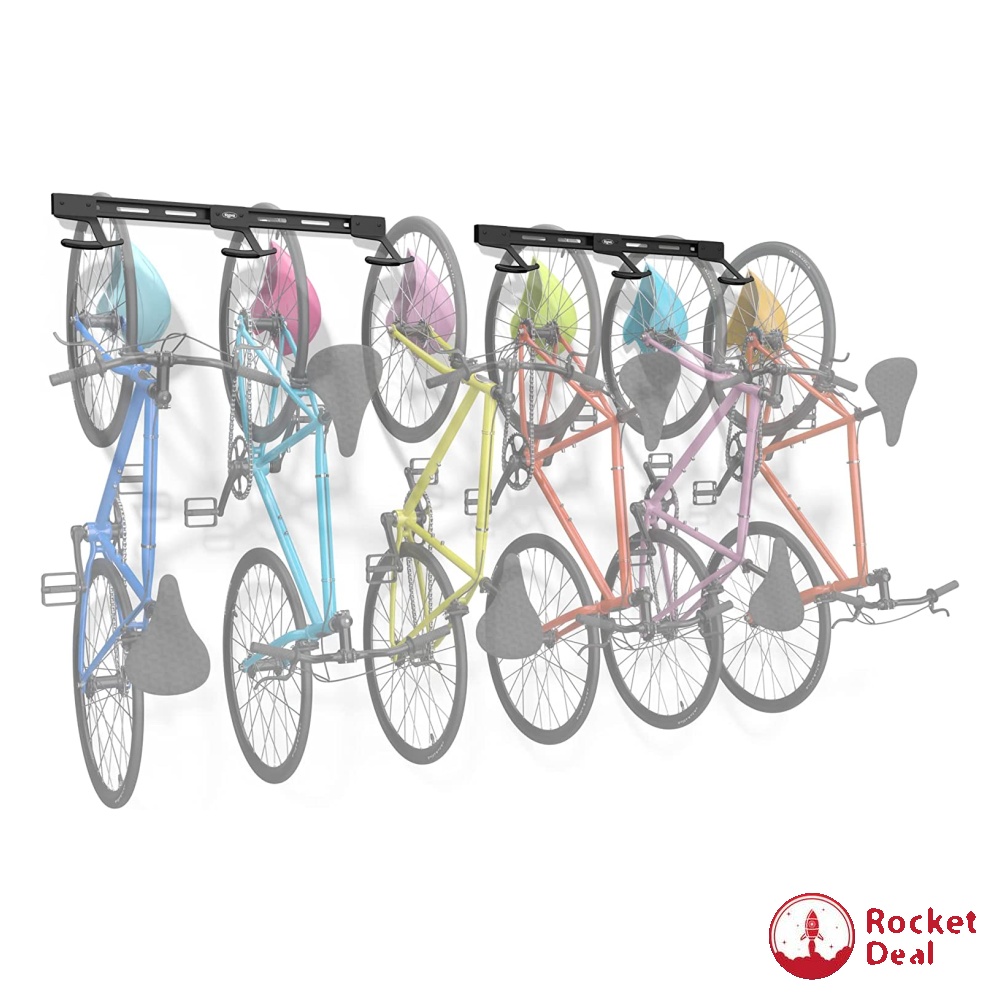 Koova Wall Mount Bike Storage Rack Garage Hanger for 6 Bicycles ...