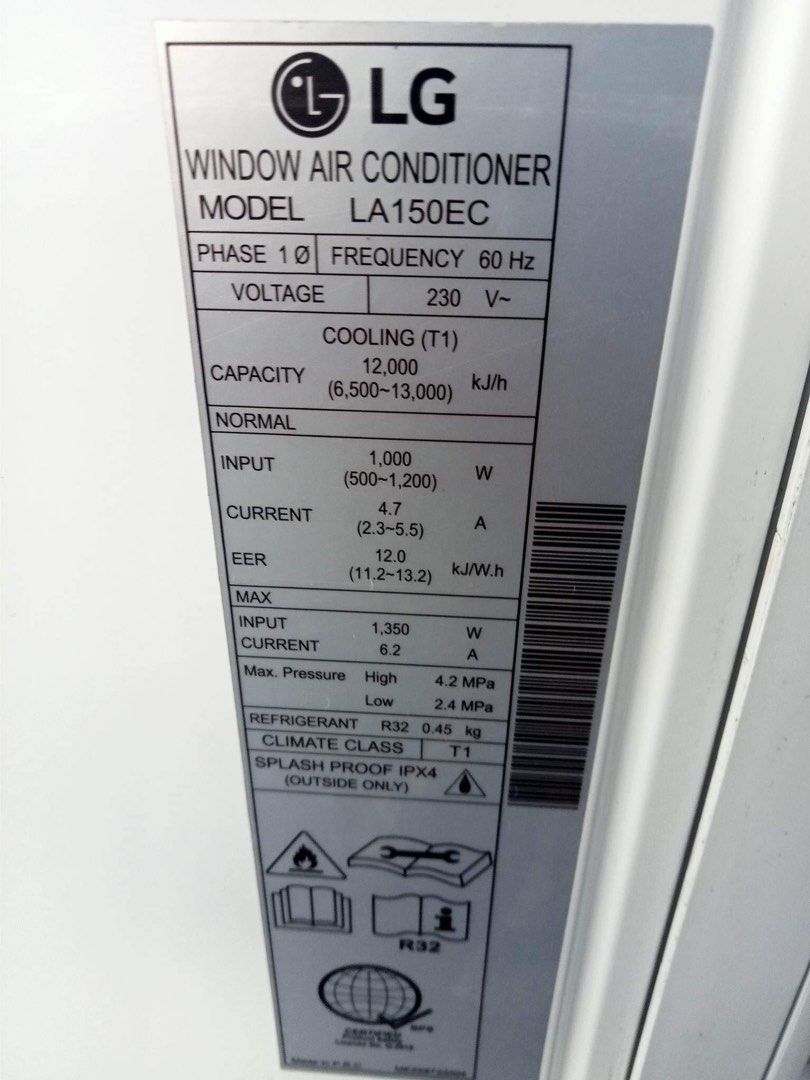 LG Window Air Conditioner Inverter LA150EC 1.5HP, TV & Home Appliances ...