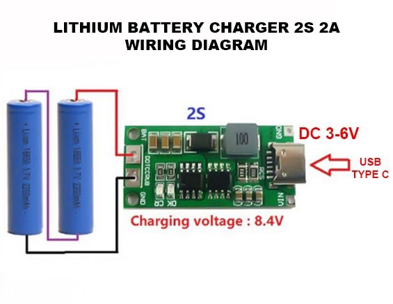 LITHIUM BATTERY CHARGER 2S 2A 8.4V DDTCCRUB, STEP UP BOOST LI-ION ...