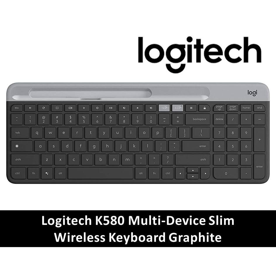 Logitech K580 Wireless Keyboard Slim Multi-Device - Bluetooth/USB ...