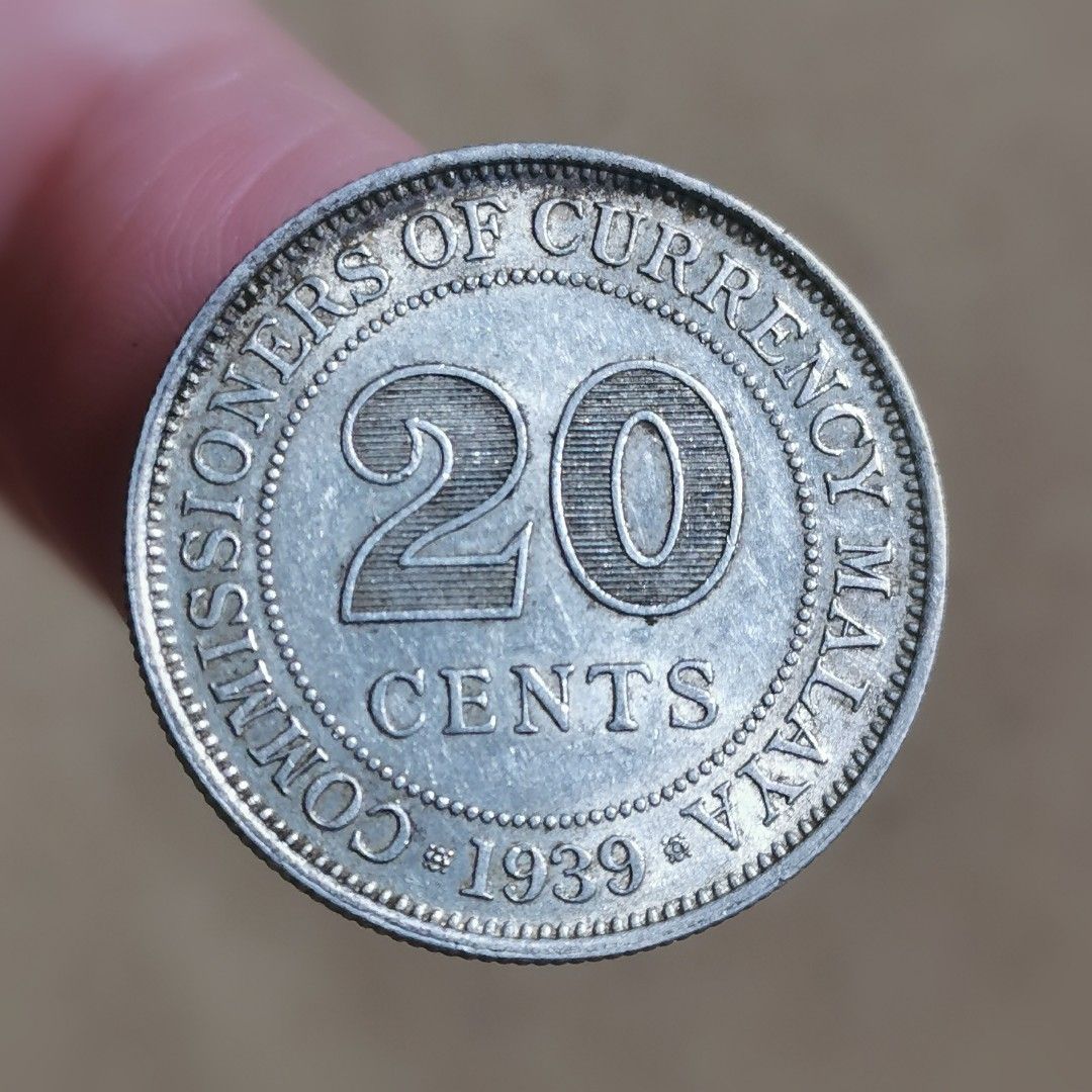 Malaya/ Malaysia 20 cents 1939 old vintage silver coin, Hobbies & Toys ...