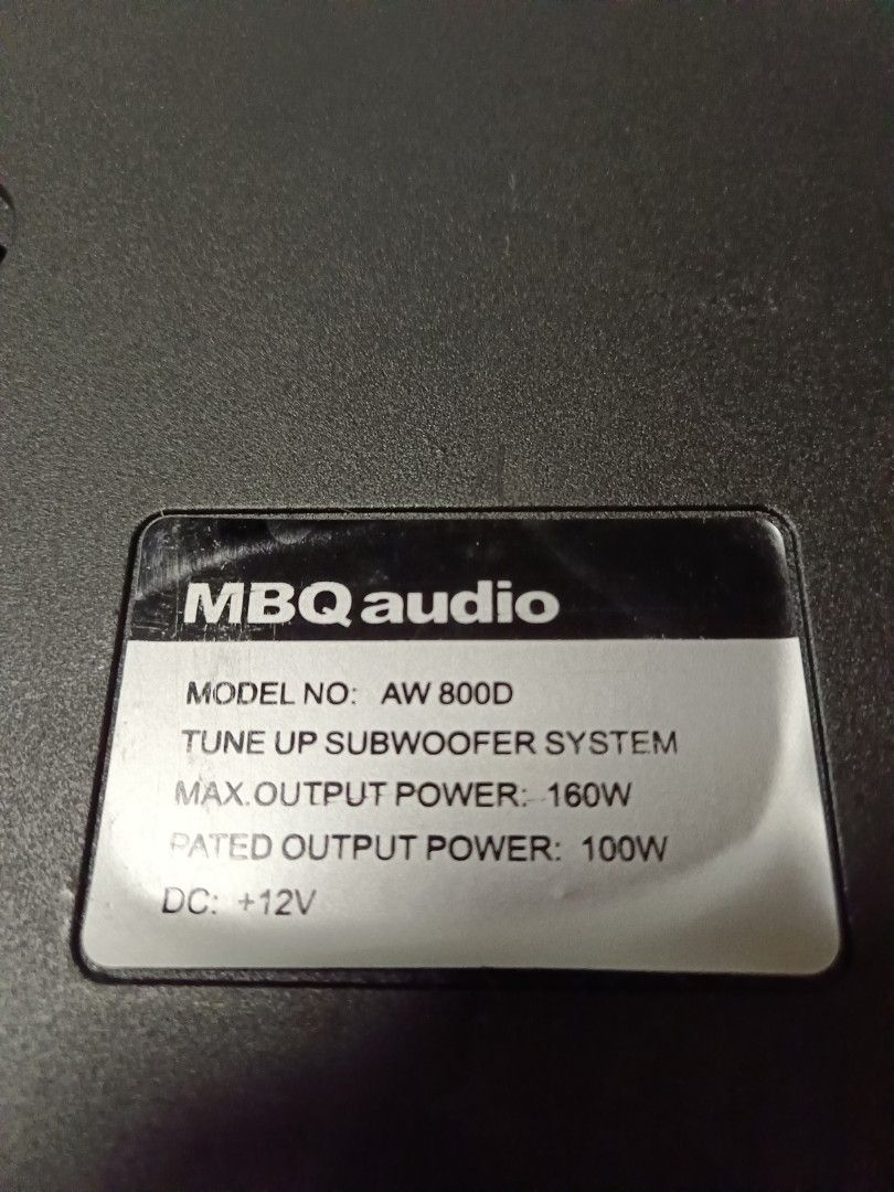 Mbq audio active subwoofer.aw 8000., Car Accessories, Accessories on ...