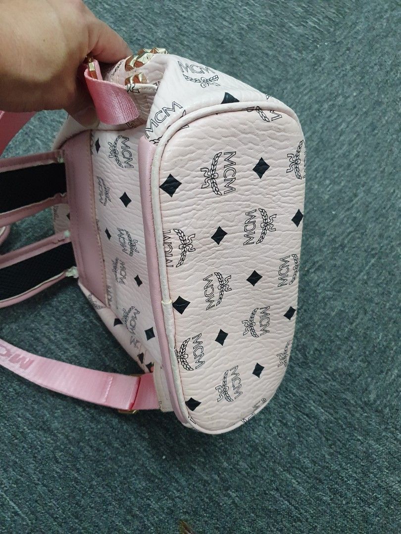 MCM Backpack - POWDER PINK, Luxury, Bags & Wallets on Carousell