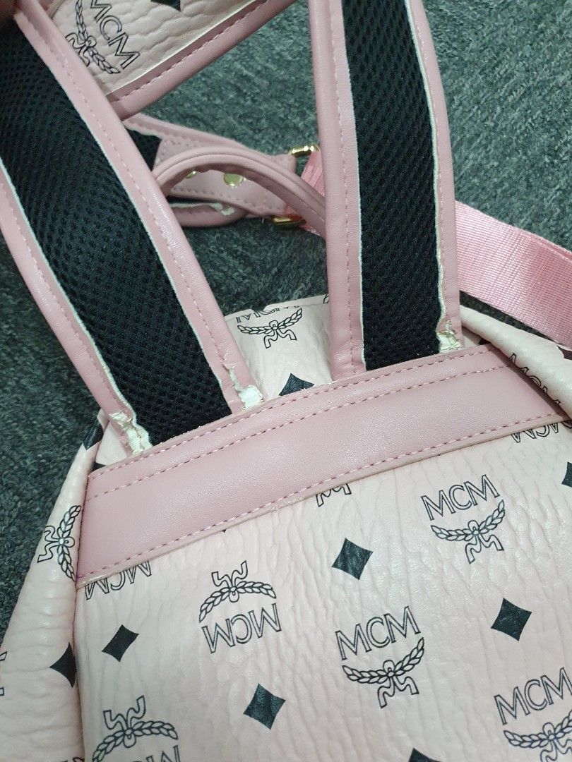MCM Backpack - POWDER PINK, Luxury, Bags & Wallets on Carousell
