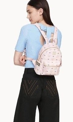 MCM Backpack - POWDER PINK, Luxury, Bags & Wallets on Carousell