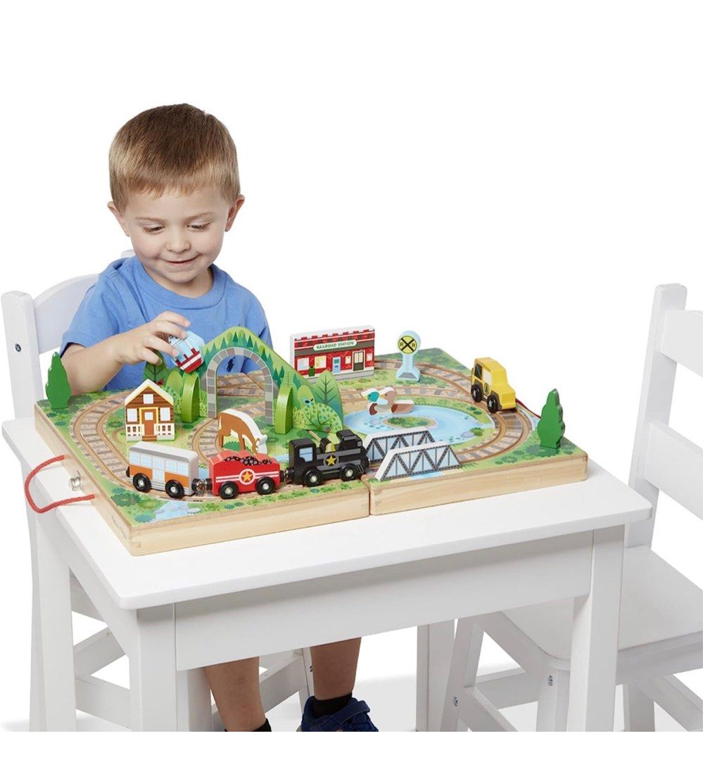 Melissa & Dough Take-Along Railroad Set, Babies & Kids, Infant Playtime ...
