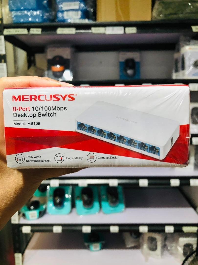 Mercusys MS108 8-Port 10/100Mbps Desktop Switch Network Switch Hub ...