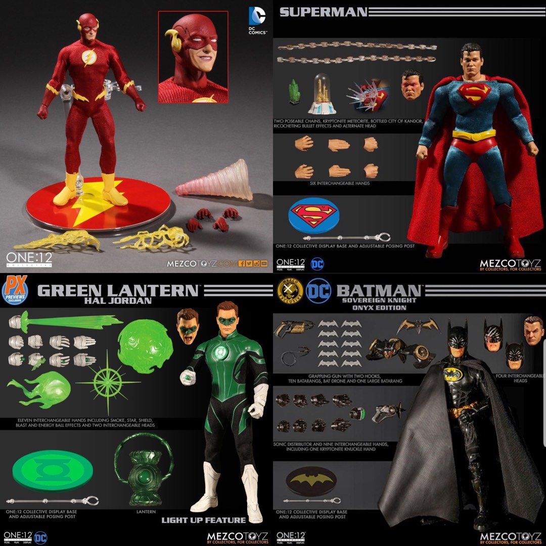 Mezco One:12 Collective Justice League figures (Flash, Superman, MDX ...