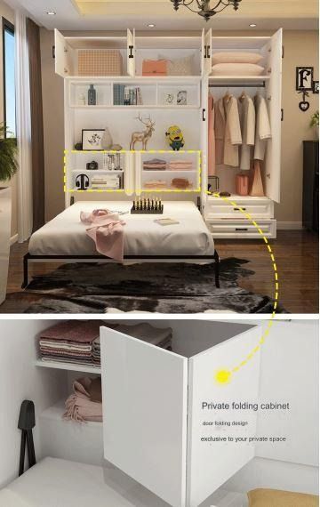 Multi-functional invisible folding bed small apartment balcony wall bed ...