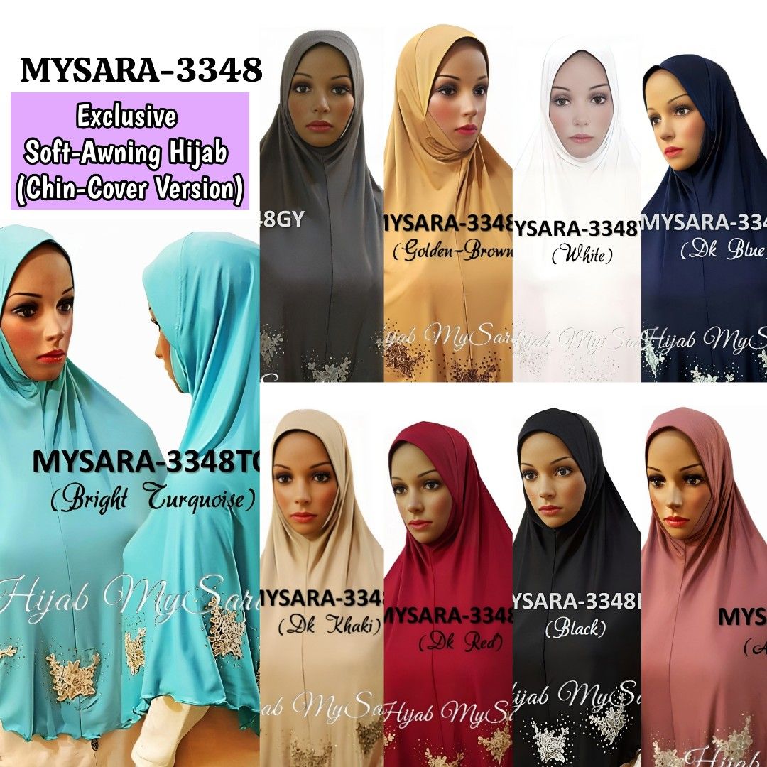 MYSARA-3348 Exclusive Soft-Awning Hijab (Chin-Cover), Women's Fashion ...