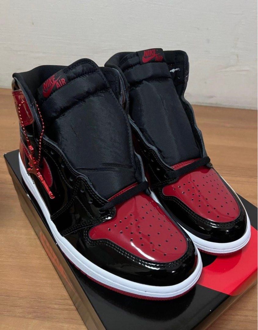 Nike Air Jordan 1 Patent Bred AJ1, Men's Fashion, Footwear, Sneakers on ...