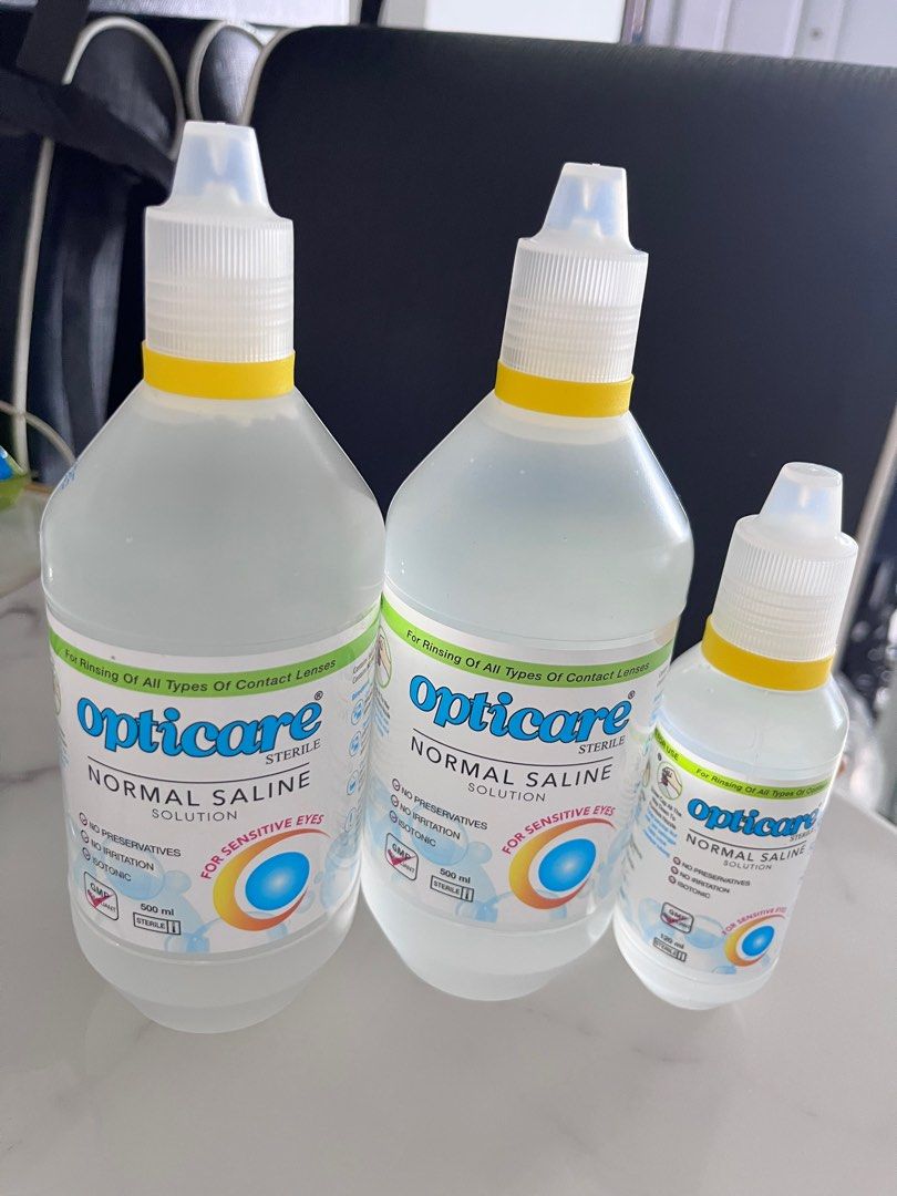3bottle opticare normal saline solution, Beauty & Personal Care, Vision ...