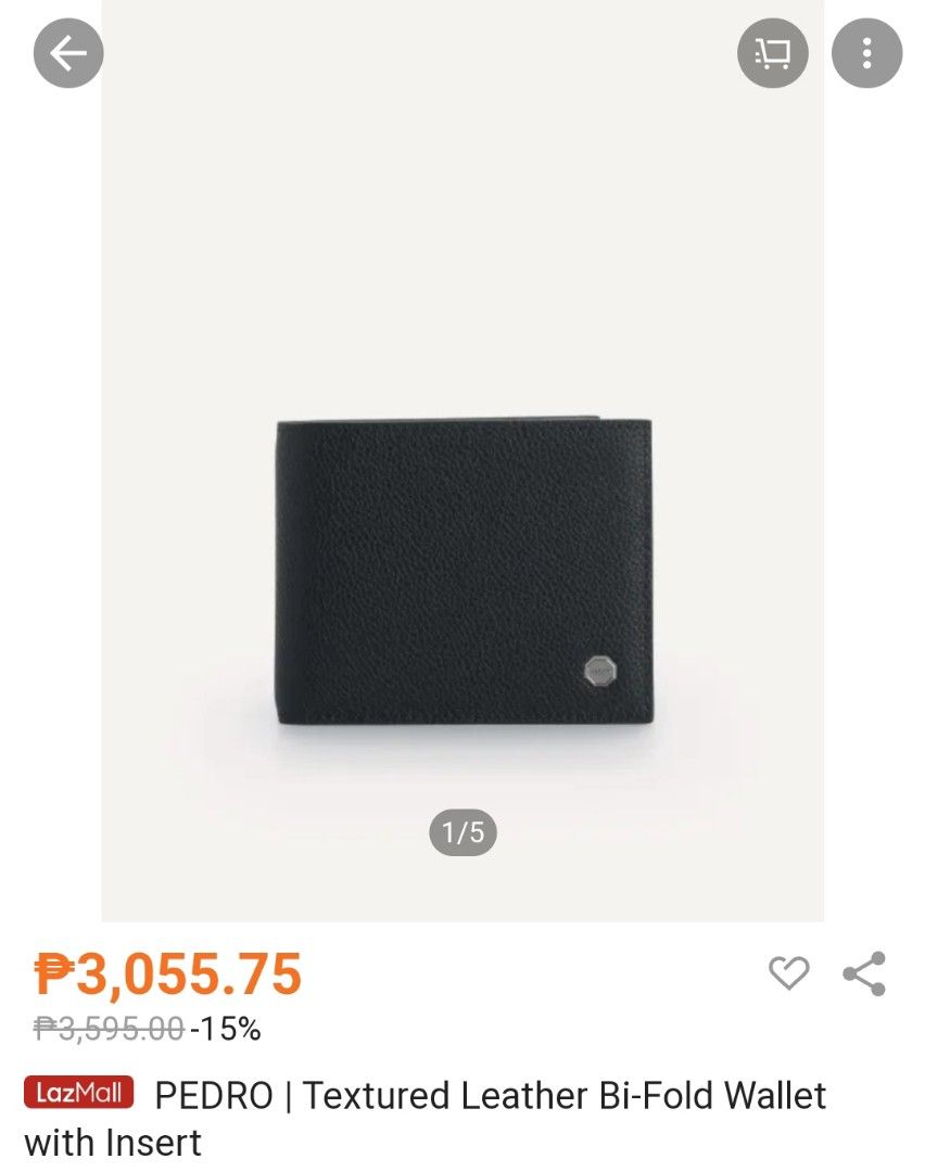 [Pedro] Original Textured Leather Bi-Fold Wallet on Carousell