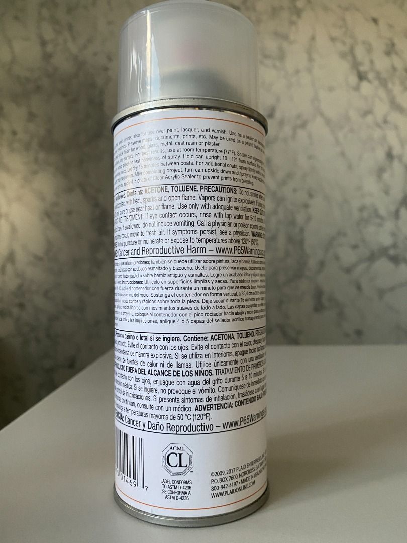 Plaid Mod Podge 1469 Spray Sealer Matte 12oz(340g), Hobbies & Toys ...
