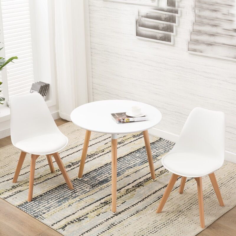 Plastic wood table and chair commercial negotiation table simple milk ...