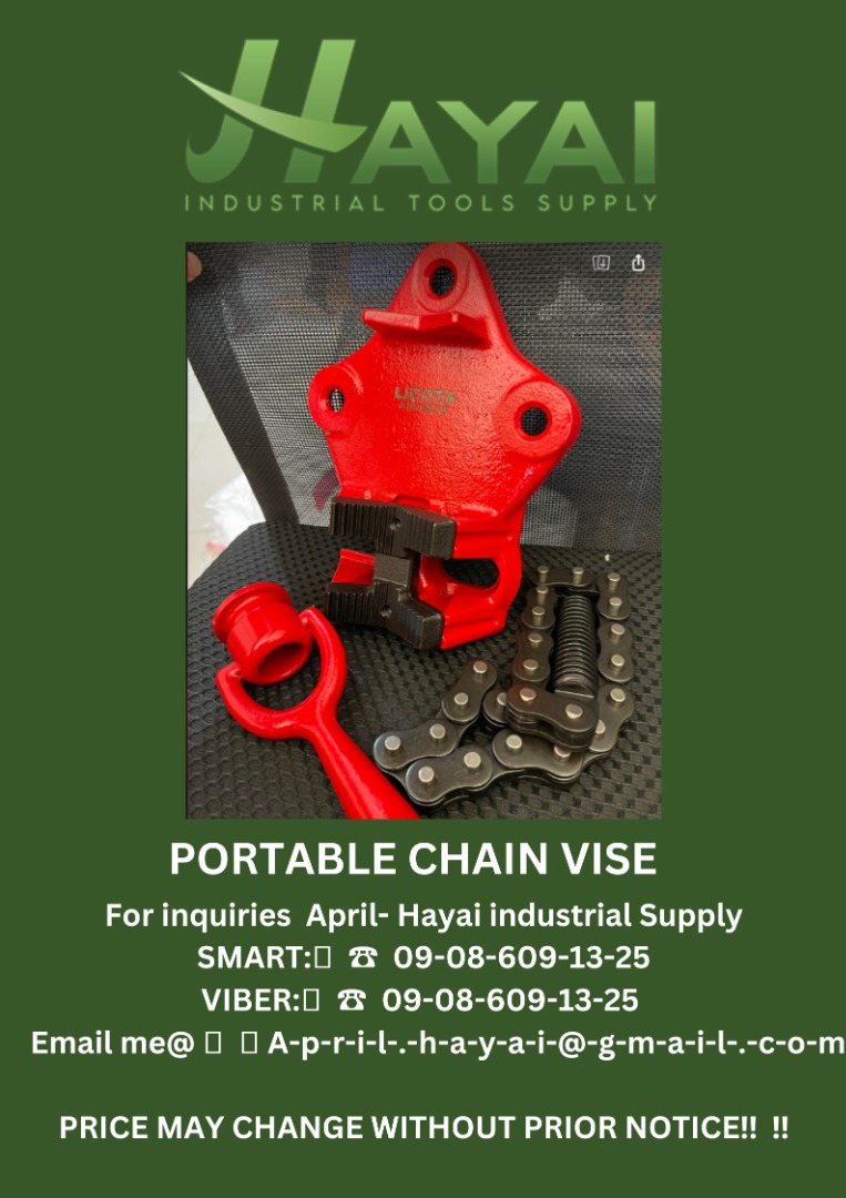 Portable chain vise, Commercial & Industrial, Construction Tools ...