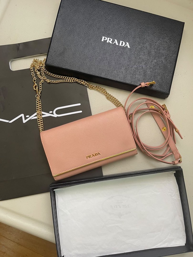Prada Wallet on chain, Luxury, Bags & Wallets on Carousell