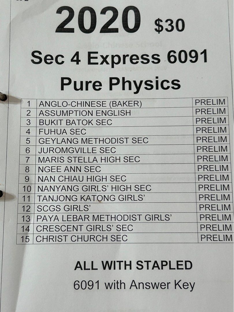 PURE PHYSICS PAPERS 2020, Hobbies & Toys, Books & Magazines, Assessment ...