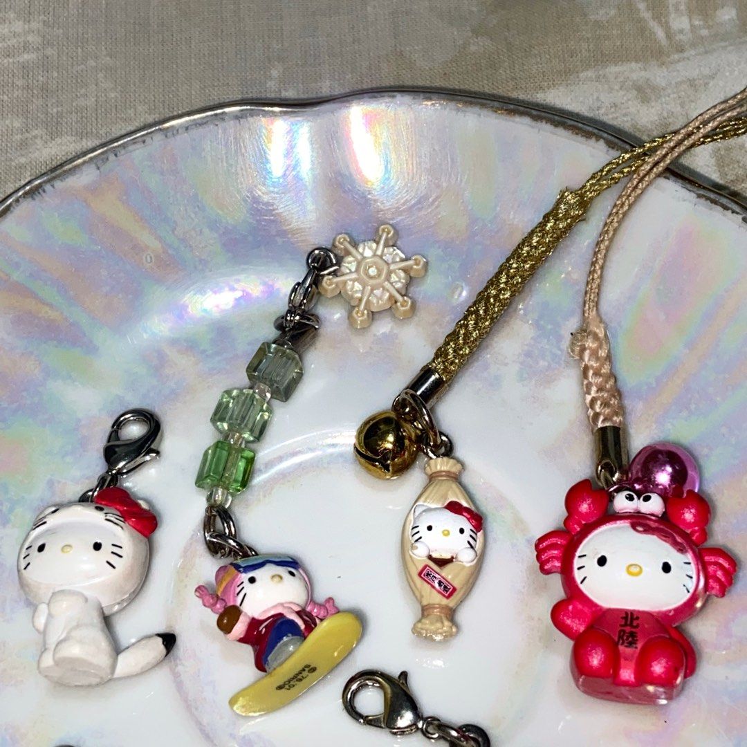 rare hello kitty phone charms keychains on Carousell