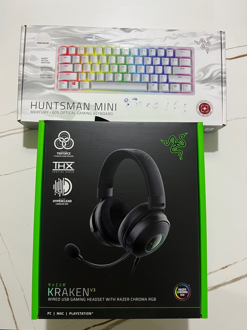 Razer Huntsman mini & Razer Kraken V3, Audio, Headphones & Headsets on ...