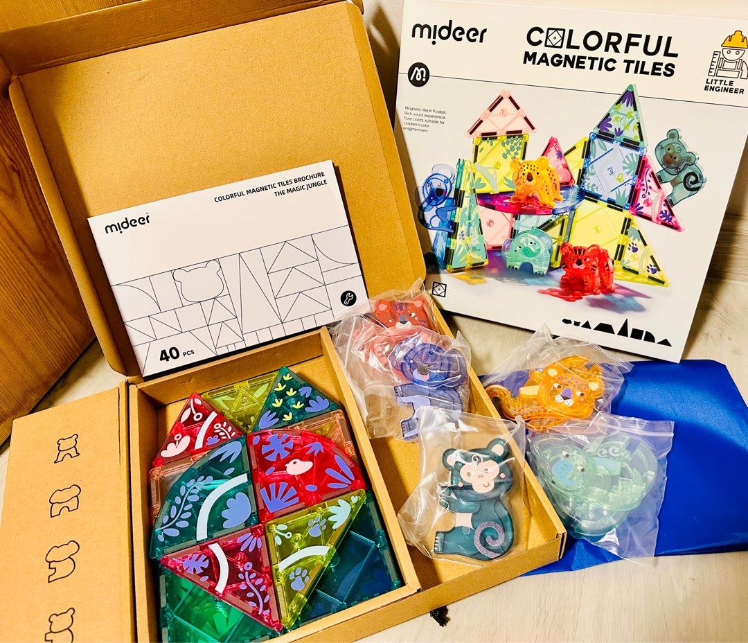 [Ready Stock] Mideer Animal Magnetic Tiles Set 40pc, Hobbies & Toys, Toys & Games on Carousell
