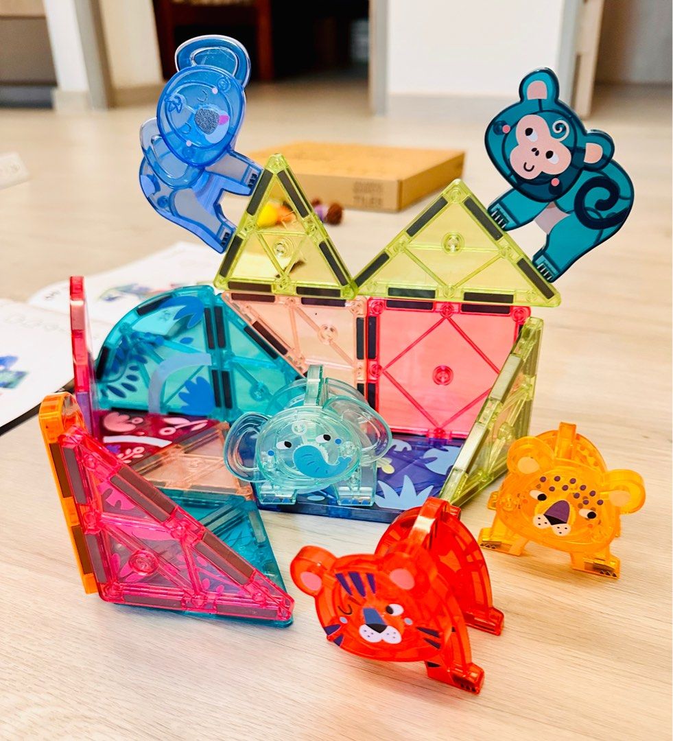 [Ready Stock] Mideer Animal Magnetic Tiles Set 40pc, Hobbies & Toys, Toys & Games on Carousell