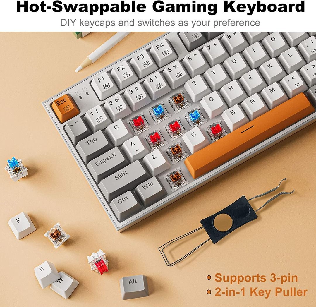 Redragon Mechanical Gaming Keyboard, Wired Mechanical Keyboard with RGB ...