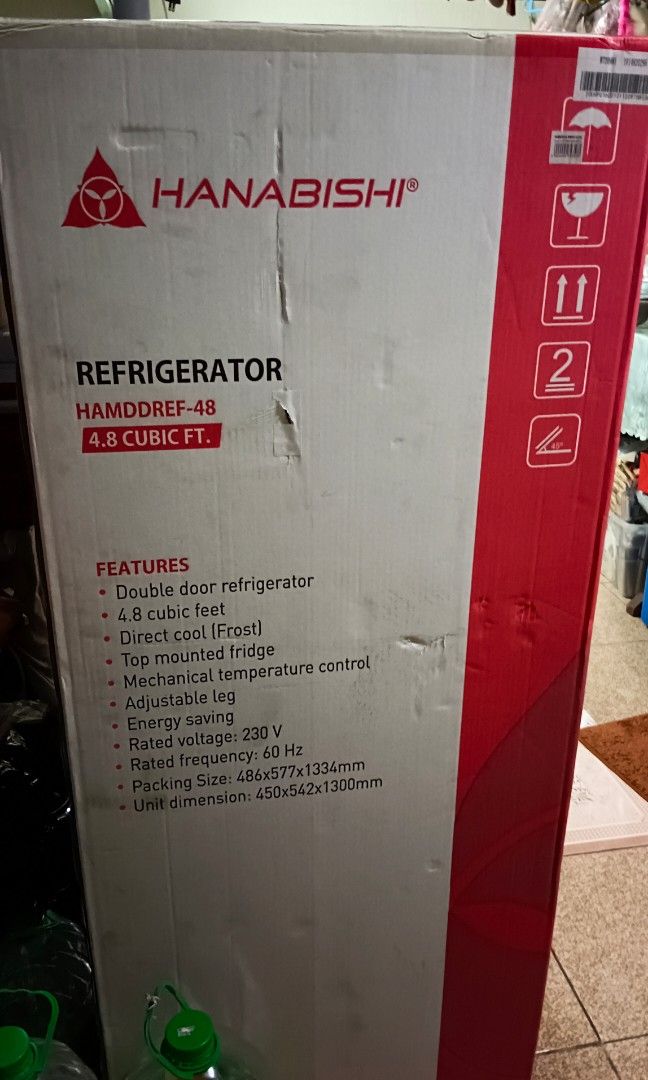 Ref refrigerator new Hanabishi, Furniture & Home Living, Bathroom ...
