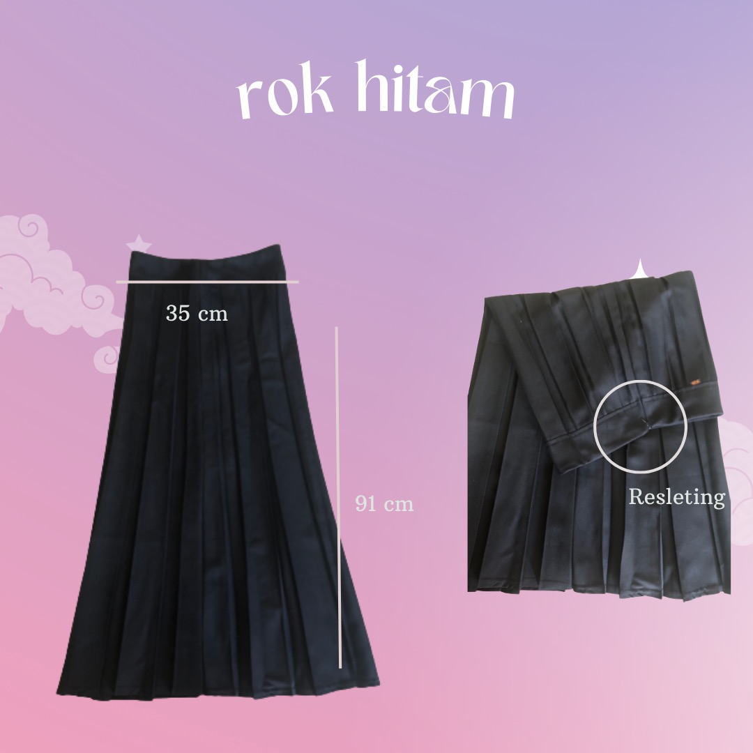 Rok Hitam Polos, Fesyen Wanita, Pakaian Wanita, Bawahan di Carousell