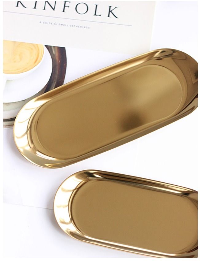 Royal Gold Oblong Plate (Korean Inspired), Furniture & Home Living ...