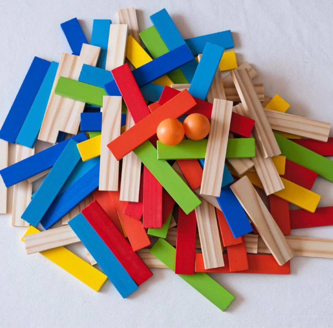 SG [Instocks] Wooden Building Planks Ball Set Kids Toys Pretend Play ...