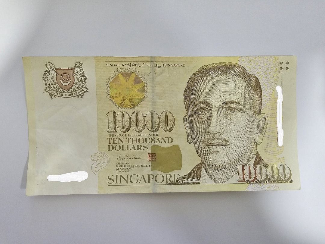 SGD $10000 Singapore Dollar Note, Hobbies & Toys, Memorabilia ...
