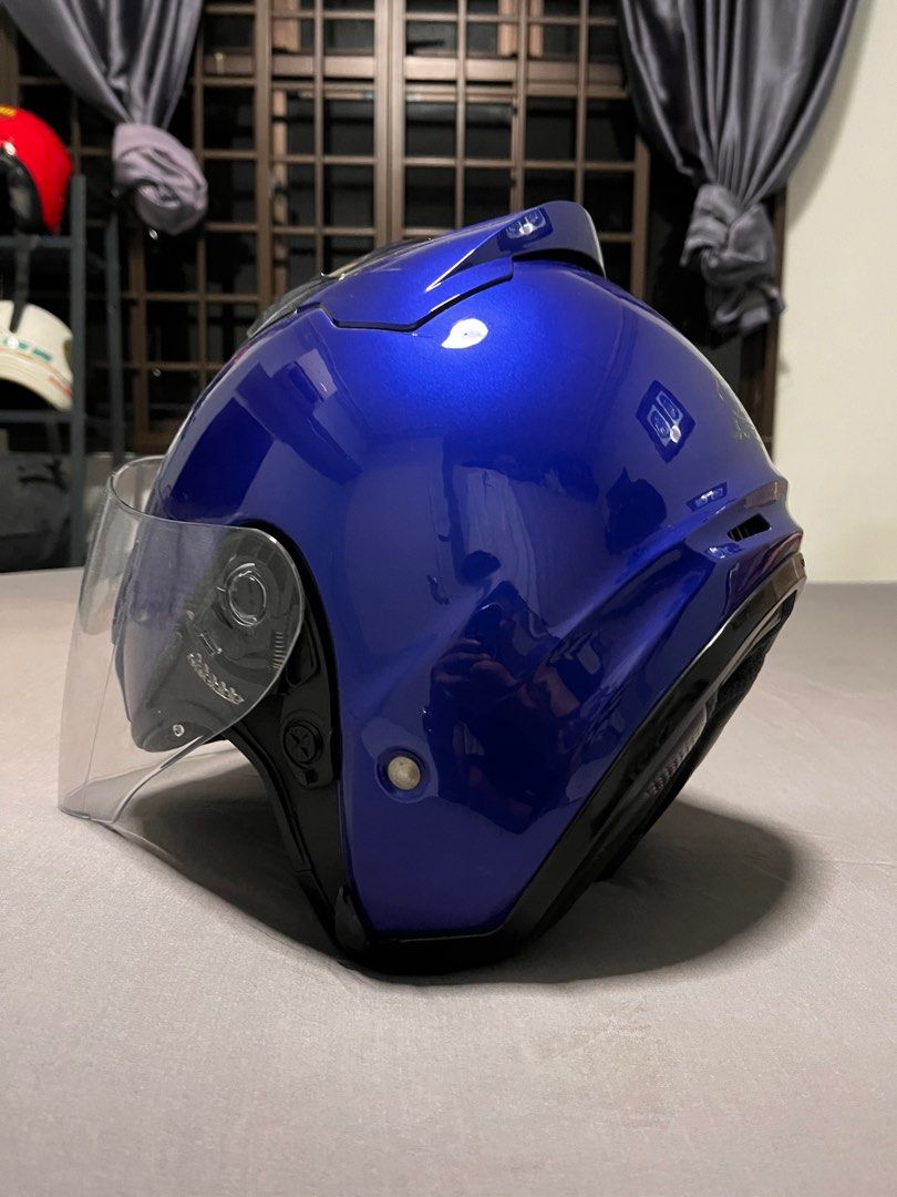 Shoei jforce 3 royal blue, Motorcycles, Motorcycle Apparel on Carousell