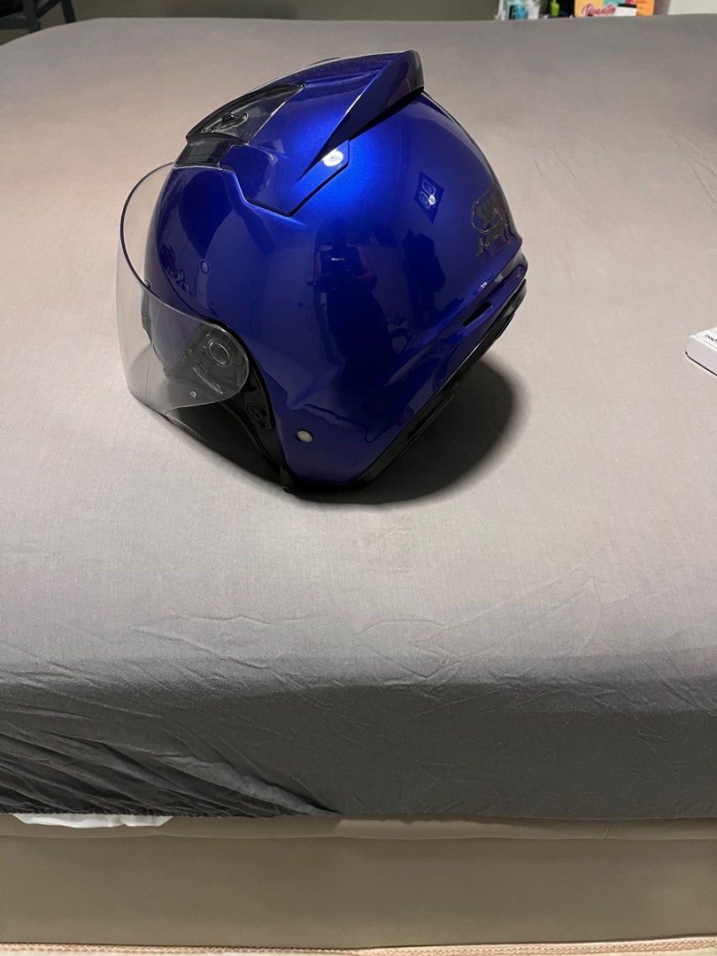 Shoei jforce 3 royal blue, Motorcycles, Motorcycle Apparel on Carousell